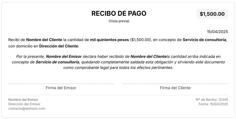 Generador de Recibos Online Gratis | Crear Recibos Digitales en Español